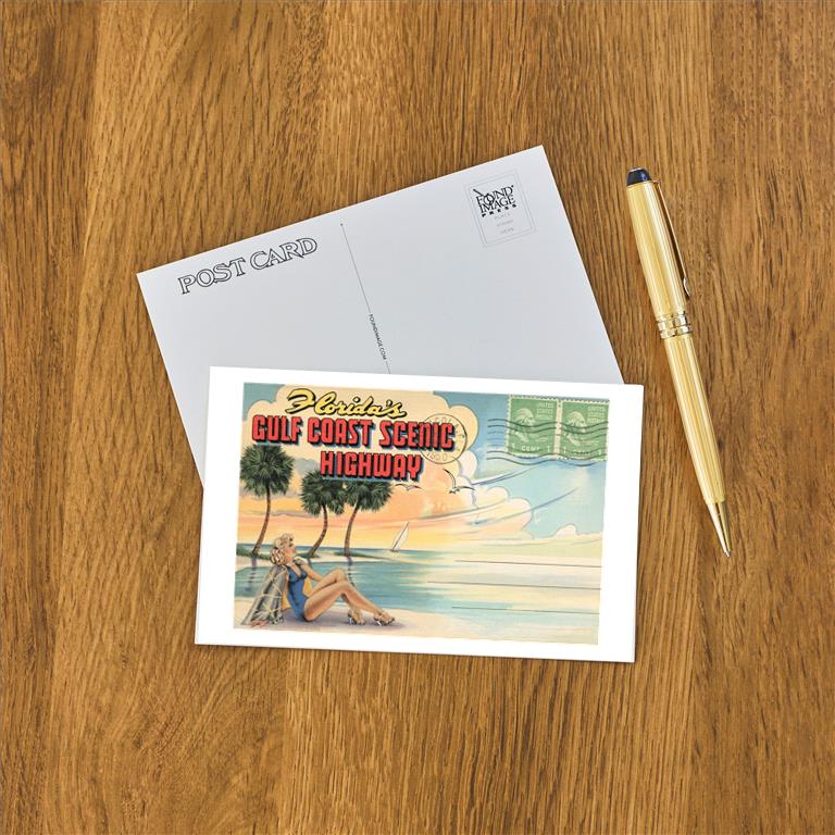 Postcard Folder, Florida's Gulf Coast Scenic Highway Vintage Image ...