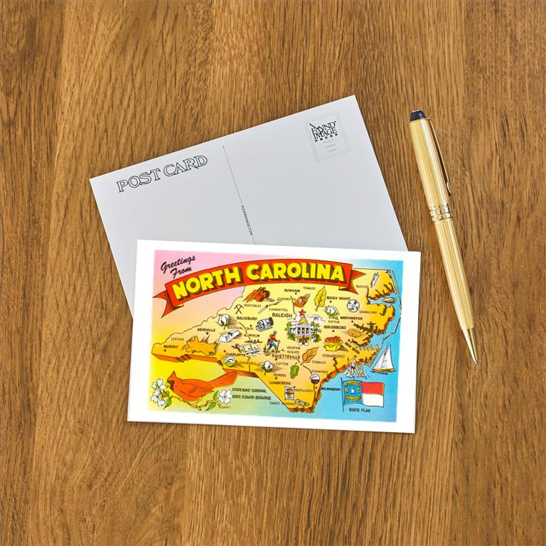 Map of North Carolina Vintage Image, North Carolina NC-197 – Found ...