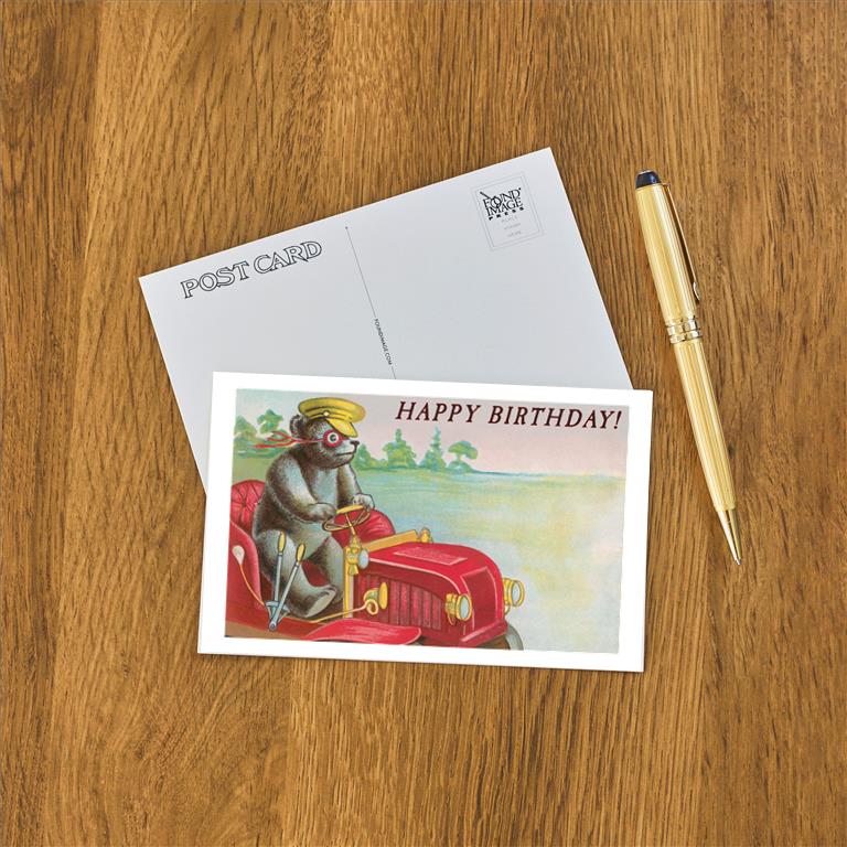 Happy Birthday, Bear with Monocle Vintage Image, Happy Birthday HB-206 ...
